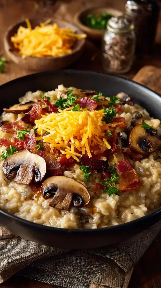 Bacon And Mushroom Oatmeal - cookingwithmike.com