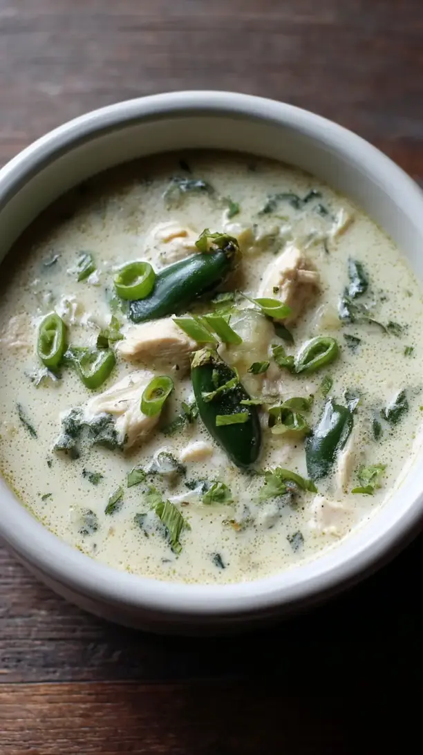 Creamy Chicken Poblano Soup